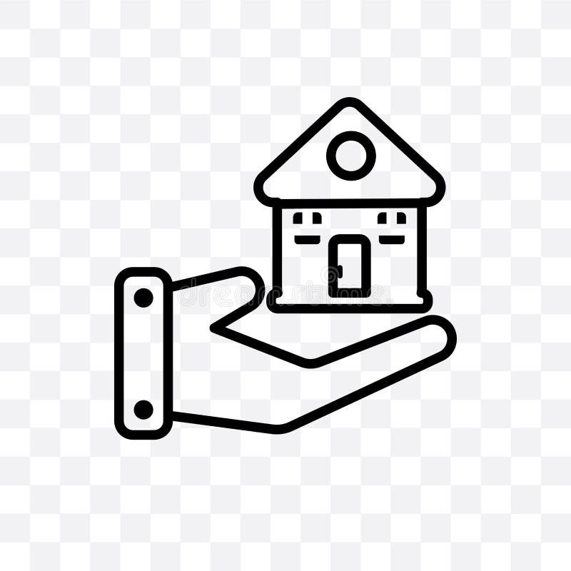 Building Insurance Vector Linear Icon Isolated on Transparent ...