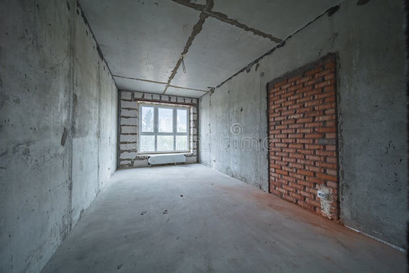 Building Interior Empty Room Ready for Renovation Stock Image - Image ...