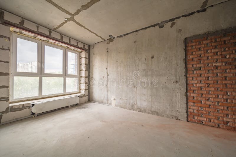 Building Interior Empty Room Ready for Renovation Stock Photo - Image ...
