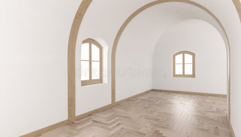 Building Interior with a Half Wall and Raised Floor Stock Illustration ...