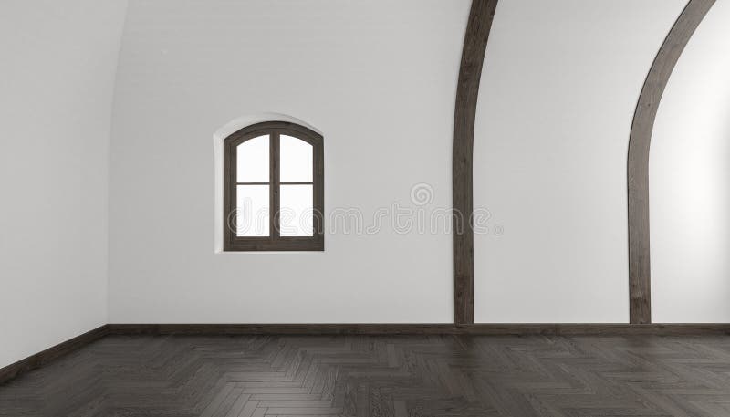 Building Interior with a Half Wall and Raised Floor Stock Illustration ...