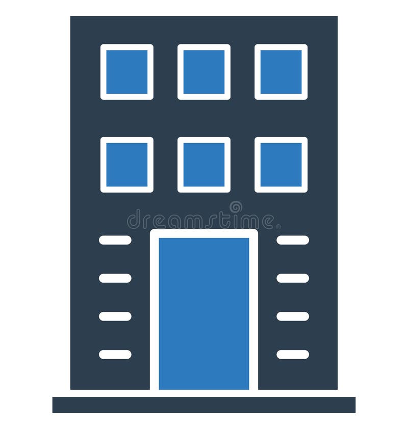 Building Isolated Vector with Line and Fill Icon Stock Vector ...