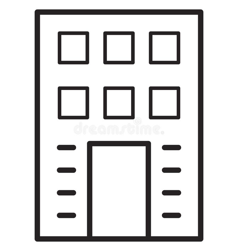 Building Isolated Vector with Line and Fill Icon Stock Vector ...