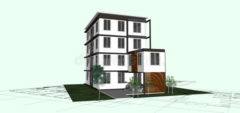 Building Isolated on White. Real Estate Concept. 3d Stock Illustration ...