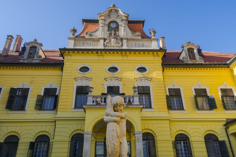 Building of the Karolyi Castle in Nagymagocs Stock Photo - Image of ...