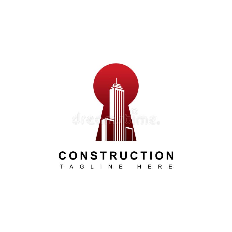 Building with Key Hole Logo Design Vector Template Stock Vector ...