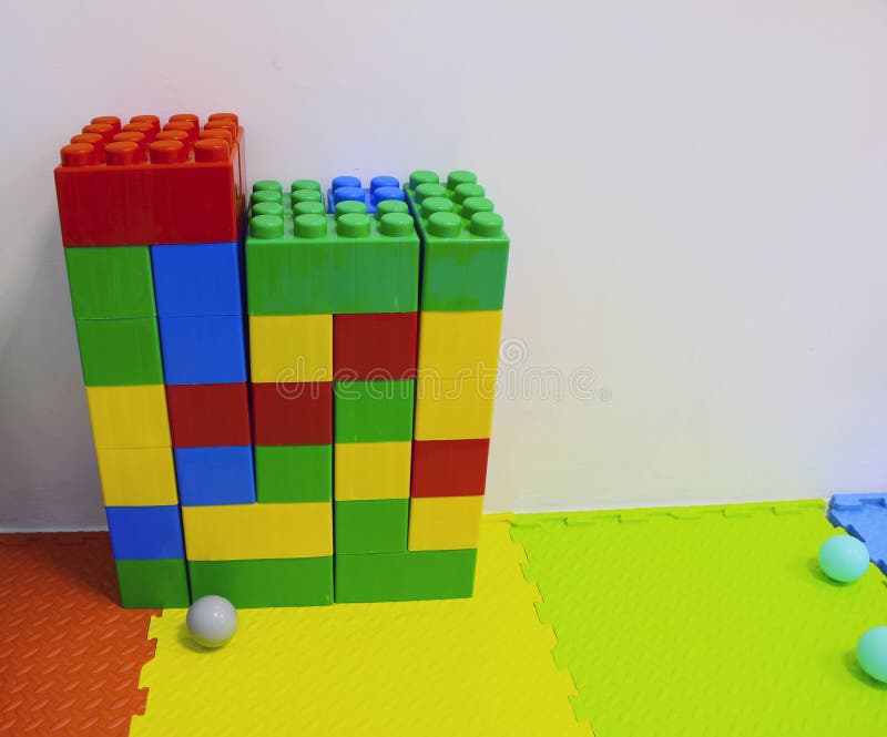 Building Kit. Details of Different Form from Plastic Color Children`s ...