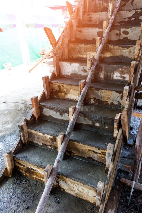 Building Ladder Concrete Staircase Stock Image - Image of work ...