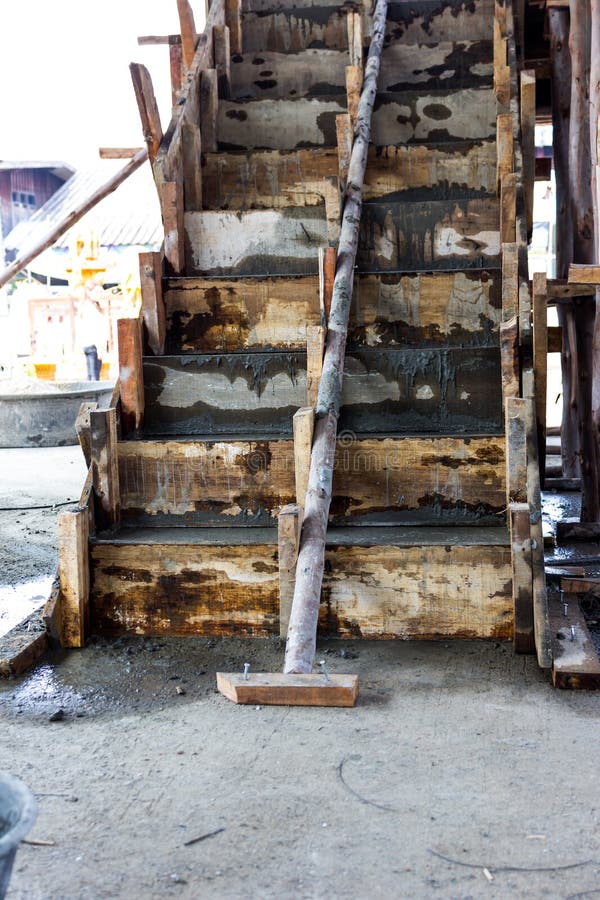 Building Ladder Concrete Staircase Stock Photo - Image of steps, gray ...