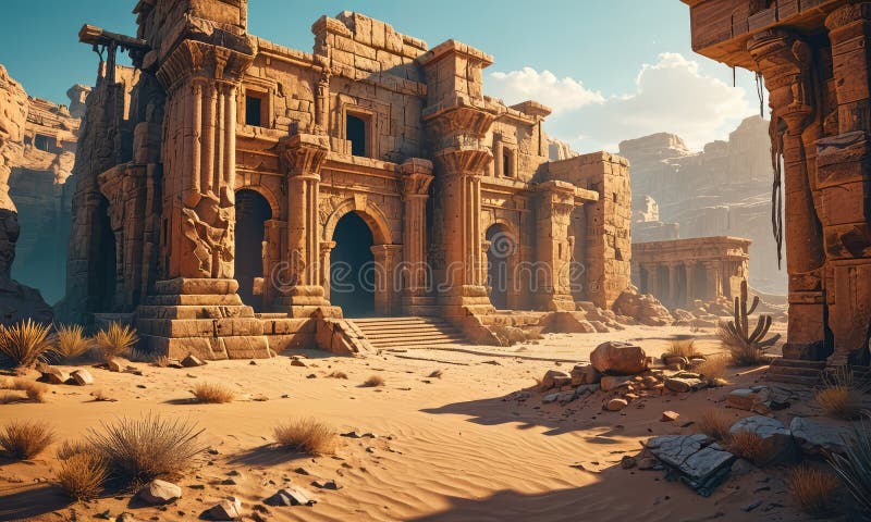 A Building with a Large Archway is Shown in a Desert Setting. Stock ...