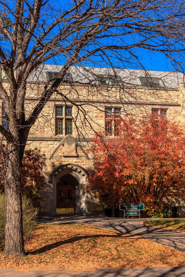 A Building with a Large Archway and a Sign on the Front Stock Image ...