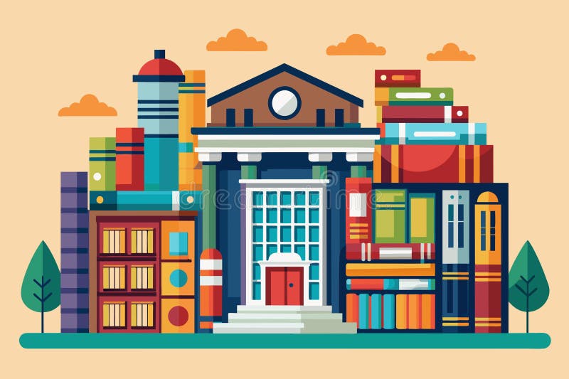 A Building with a Large Collection of Books Displayed on Its Rooftop ...