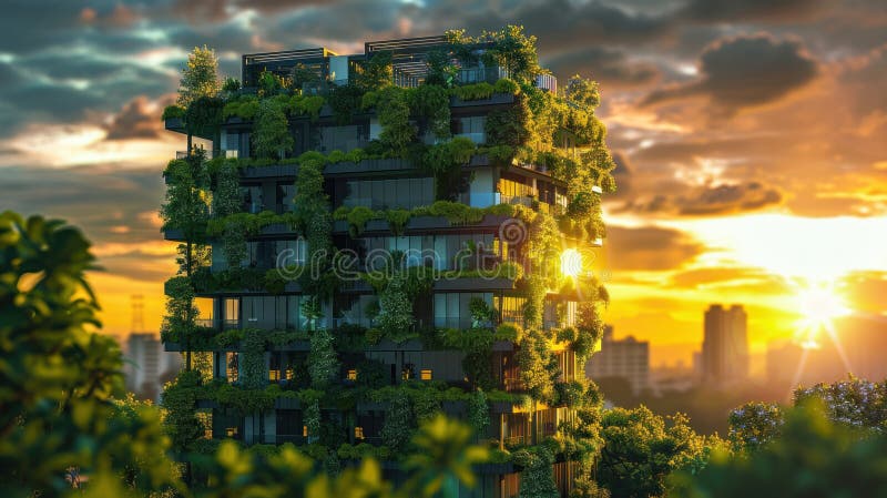A Building with a Large Glass Window and a Tree in Front of it Stock ...