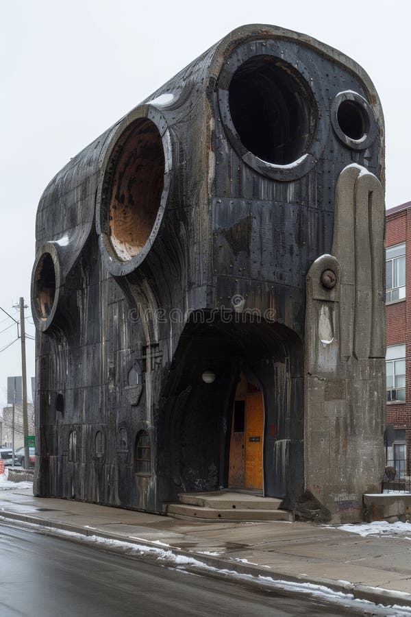 A Building with a Large Hole in the Middle of it, AI Stock Image ...