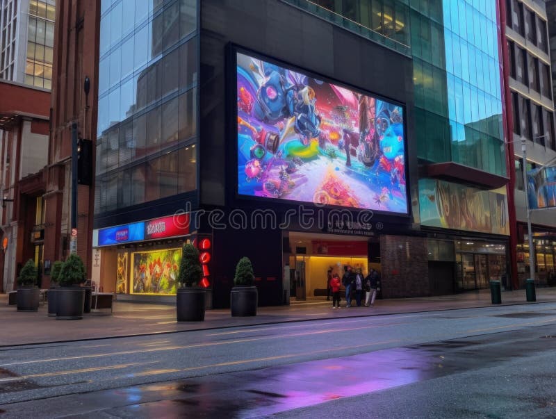 A Building with a Large Screen on the Side of it. Generative AI Image ...