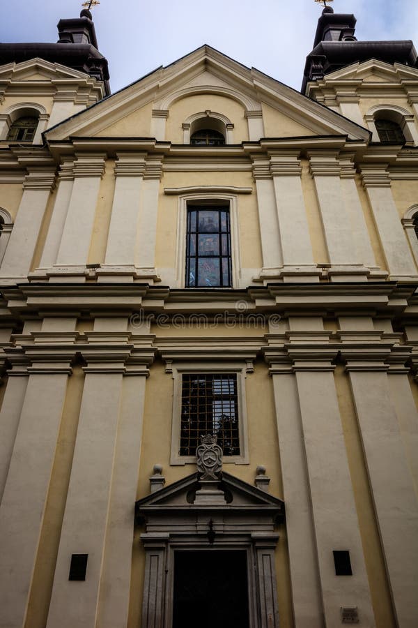 The Building is a Large, White Church with a Steeple Stock Image ...