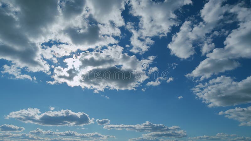 Building of a Large White Cloud in the Blue Sky. Clouds Moving in Blue ...