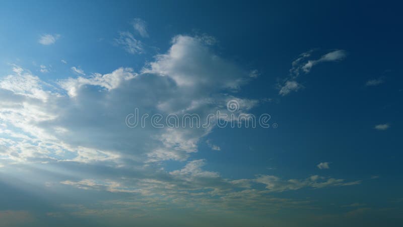 Building of a Large White Cloud in the Blue Sky. Clouds Moving in Blue ...
