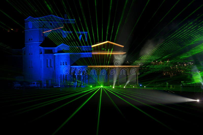 Building laser beams stock image. Image of color, celebration - 25365537