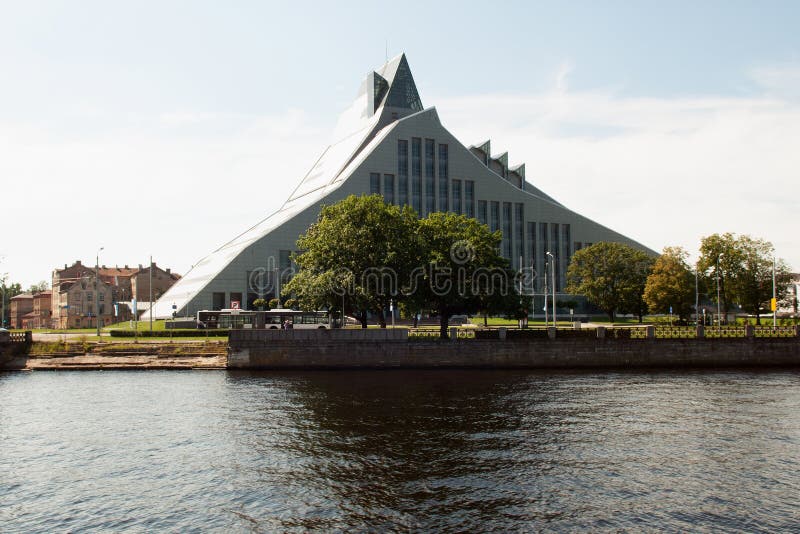 The Building of the Latvian National Library in Riga Editorial Stock ...