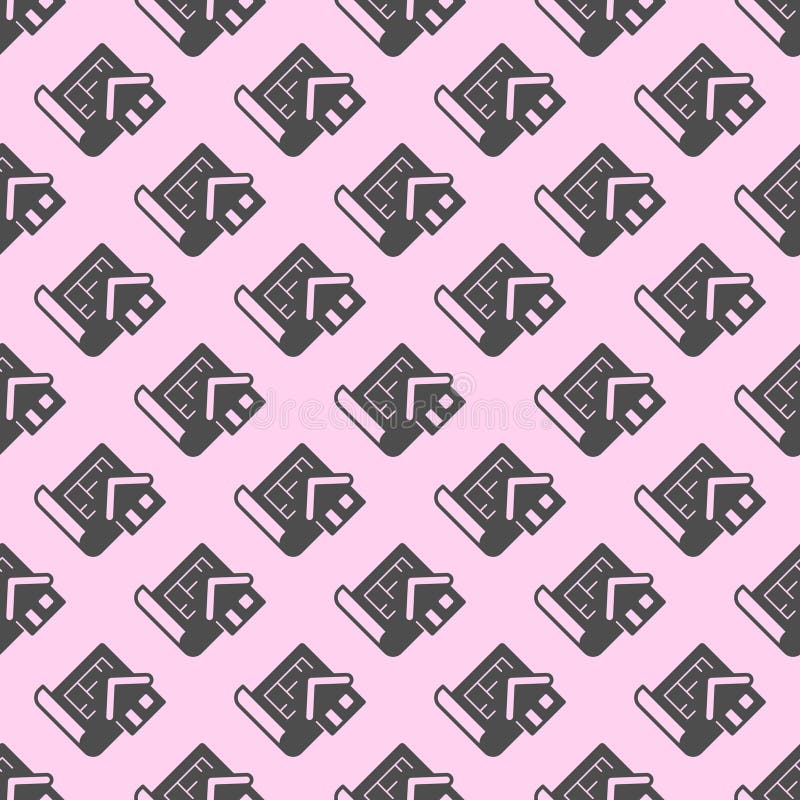 Building Layout Paper and House Solid Seamless Pattern, Architect ...