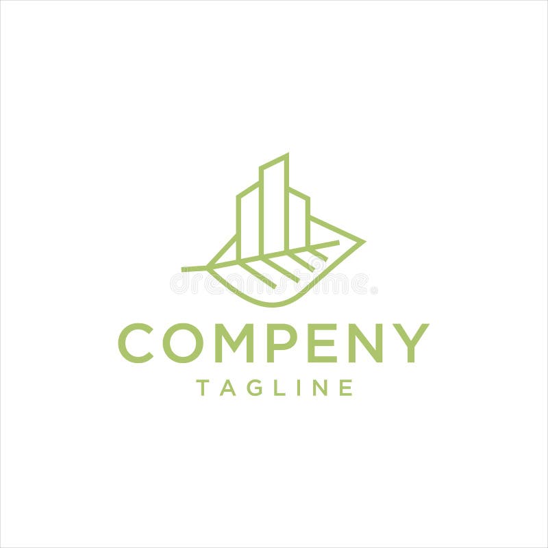 Building Leaf Vector Logo Graphic Modern Art Stock Vector ...