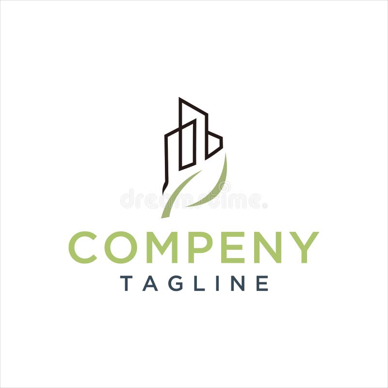 Building Leaf Vector Logo Graphic Modern Art Stock Vector ...