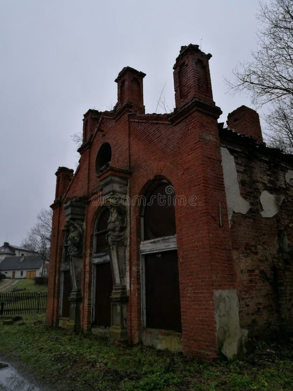 Building of Lentvaris Manor Complex, Lithuania Stock Image - Image of ...
