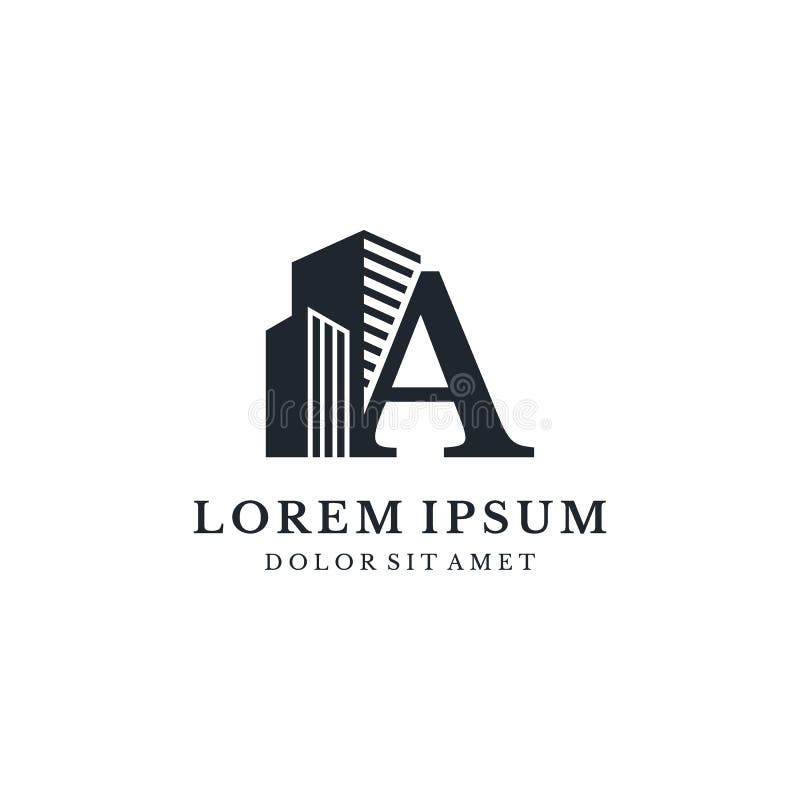 Building with Letter a Logo Design Stock Vector - Illustration of ...