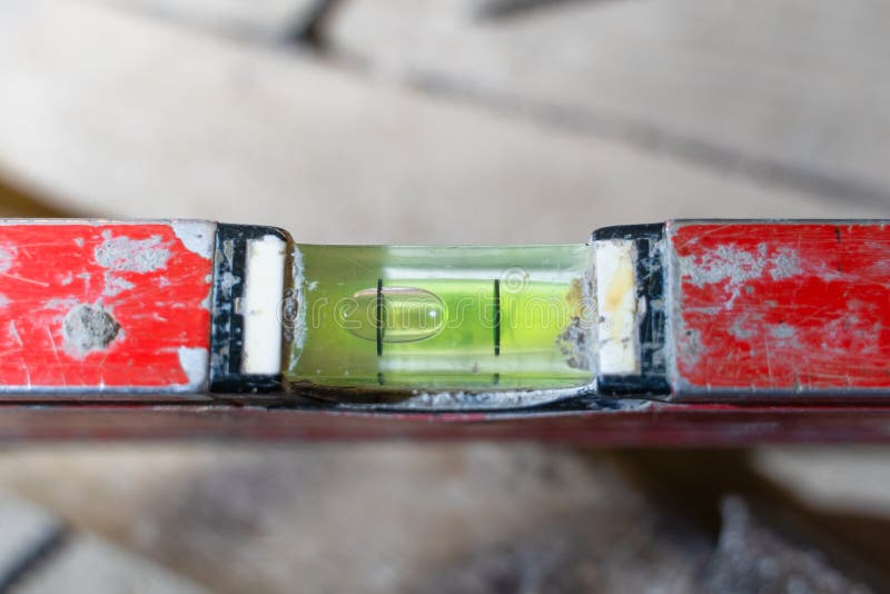 Building Level Bubble Close-up. Checking the Quality of Construction ...