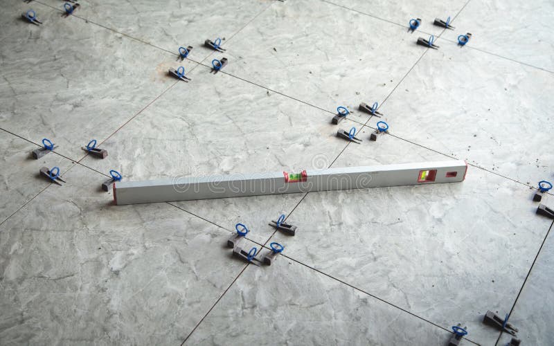 Building Level on the Floor. Renovating the Floor Stock Photo - Image ...