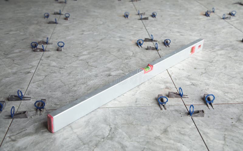 Building Level on the Floor. Renovating the Floor Stock Photo - Image ...