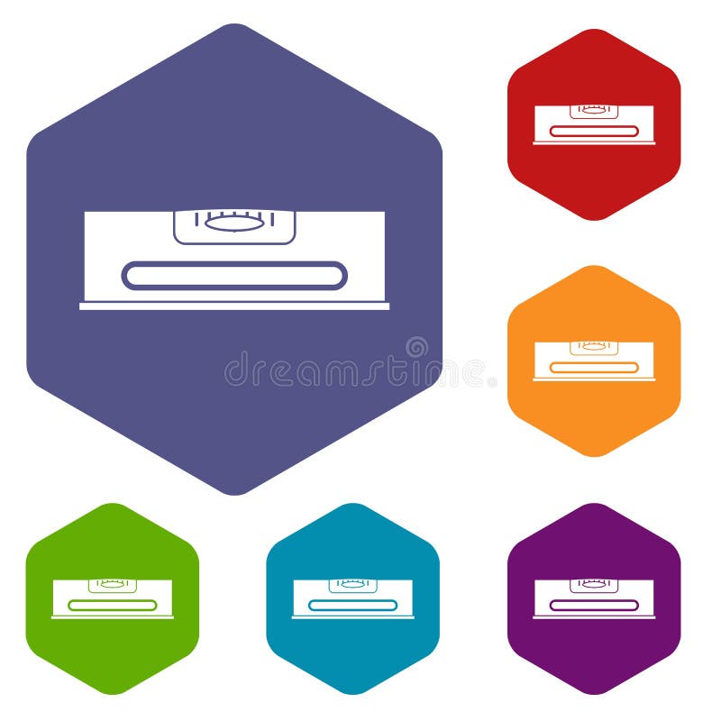 Building Level Icons Set Hexagon Stock Vector - Illustration of ...