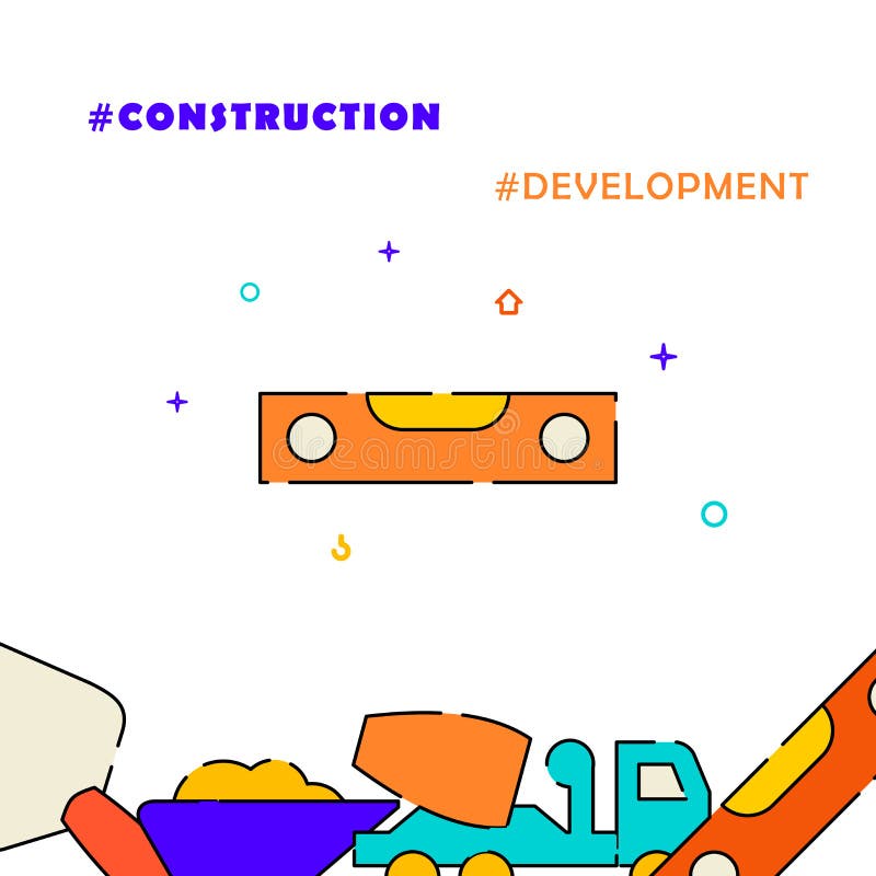 Building Level Tool, Finishing Filled Line Icon, Simple Illustration ...