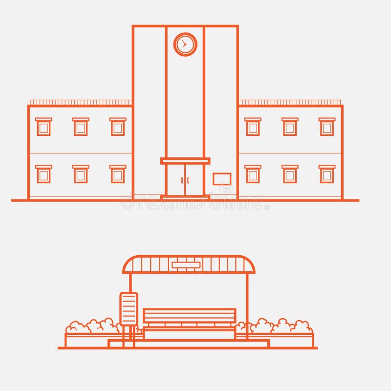 Building line art stock vector. Illustration of vector - 75986696