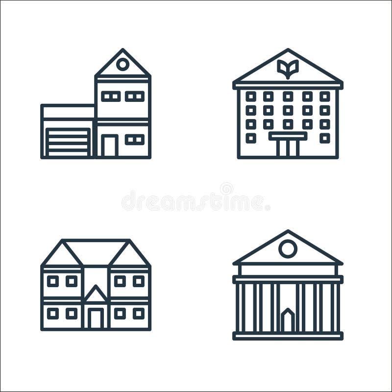 Government Building Icon Vector from Building Concept. Thin Line ...