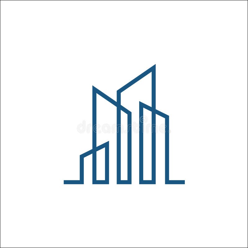 Building Line Logo Vector Template Stock Vector - Illustration of ...