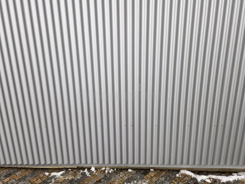 Building is Lined with Square Panels. Metal Sheet Wall Cladding with ...