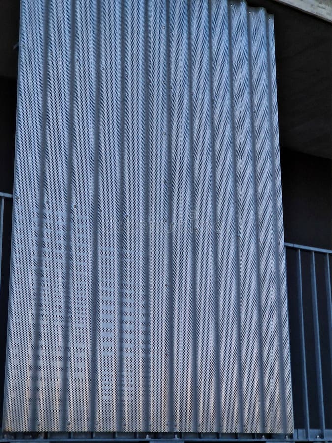 Building is Lined with Square Panels. Metal Sheet Wall Cladding Stock ...