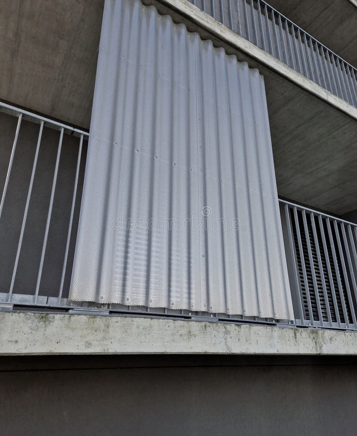 Building is Lined with Square Panels. Metal Sheet Wall Cladding Stock ...