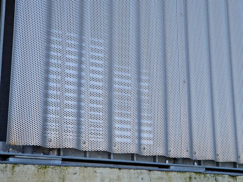 Building is Lined with Square Panels. Metal Sheet Wall Cladding Stock ...