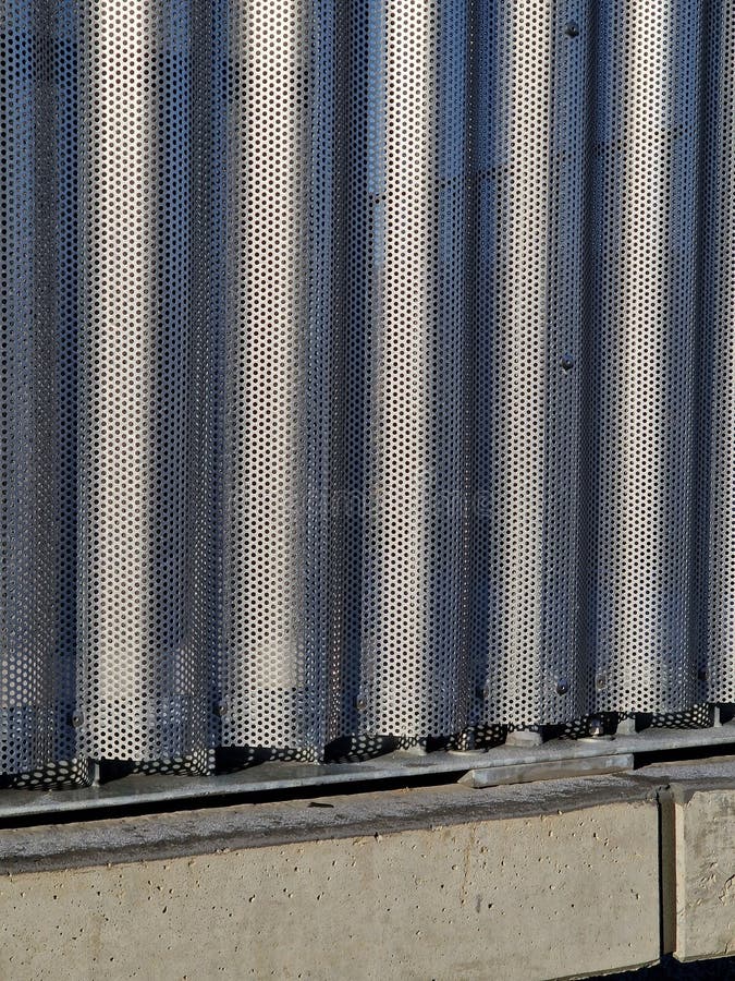 Building is Lined with Square Panels. Metal Sheet Wall Cladding Stock ...