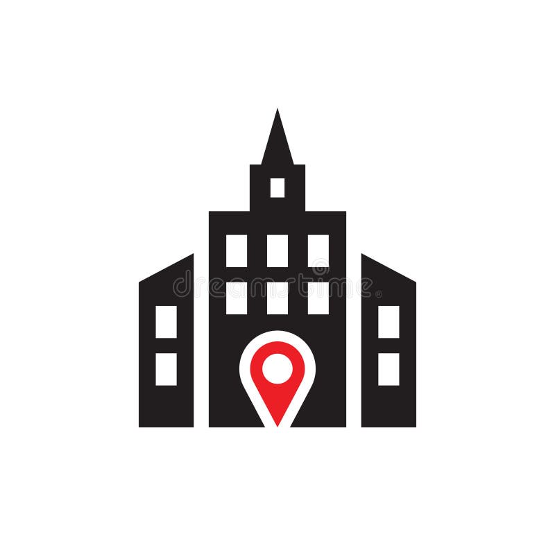 Building Location Concept Icon Design. Architecture Build Sign. Vector ...