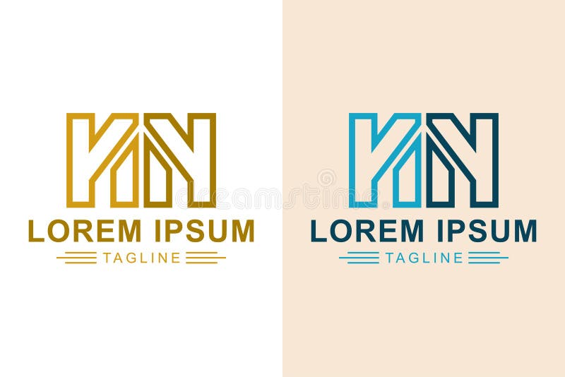 Building Logo. Abstract Letter Logo N N with Building Stock Vector ...