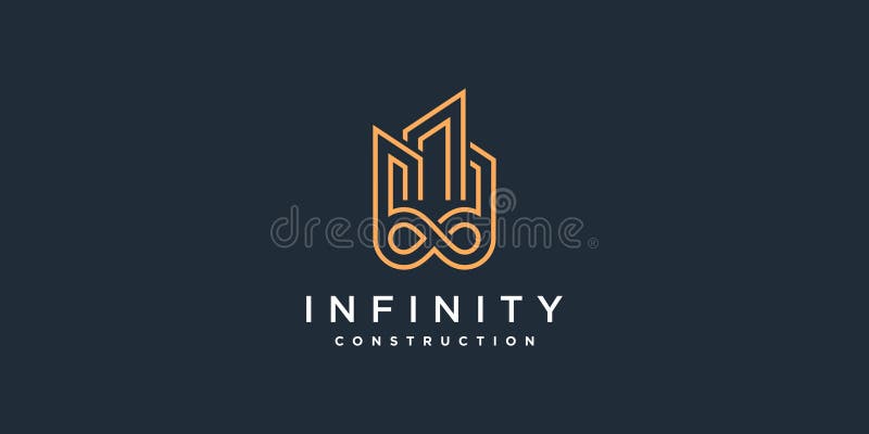 Building Logo Design with Creative Infinity Element Concept Premium ...