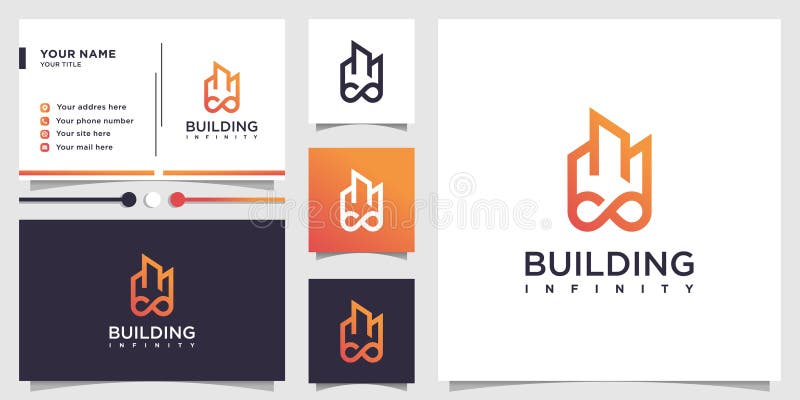 Building Logo Design with Creative Infinity Element Concept Premium ...
