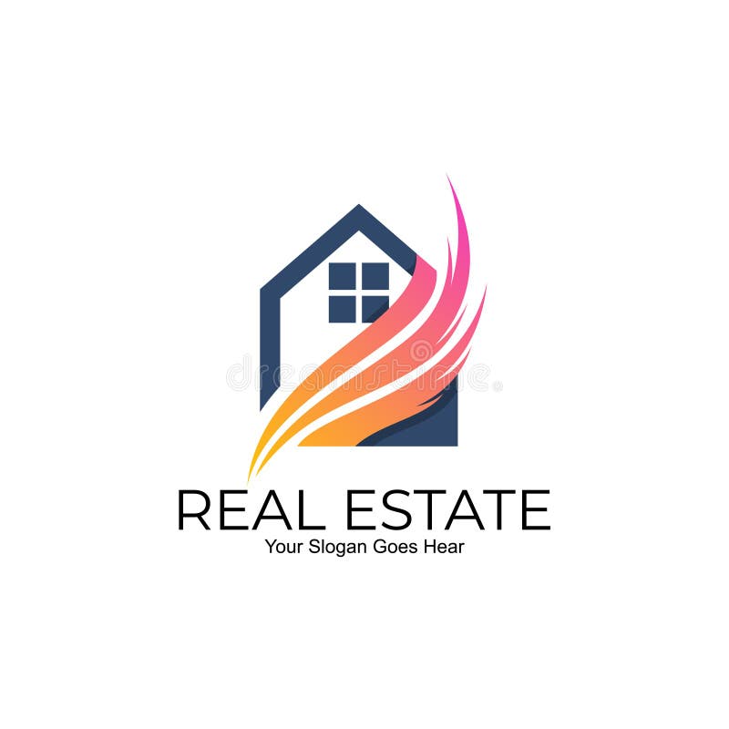 Building Logo with Fire Design Vector, House Icons Stock Vector ...