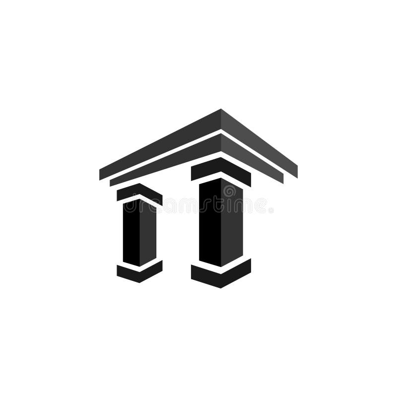 Building Logo with Pillar Design Template, Simple Style Stock Vector ...