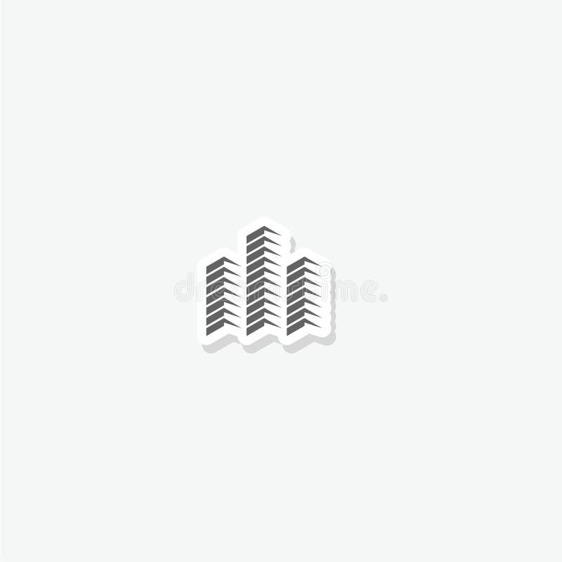 Building Logo Sticker Isolated on Gray Background Stock Illustration ...