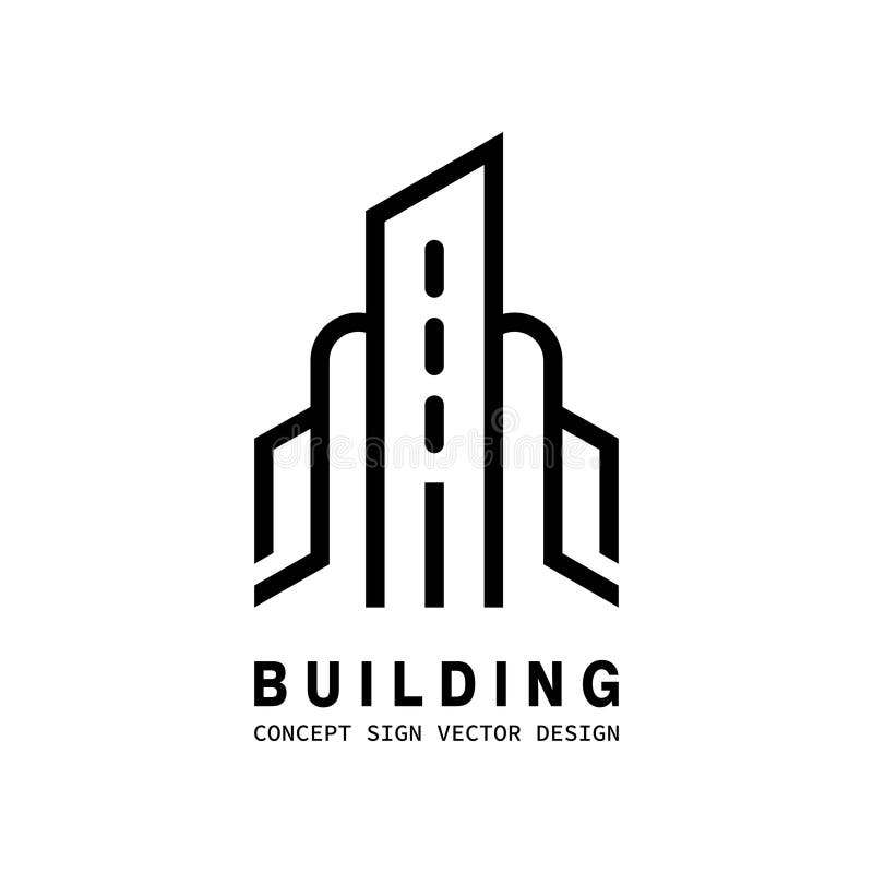 Building Line Logo Vector Design Template White Backgroud Stock ...